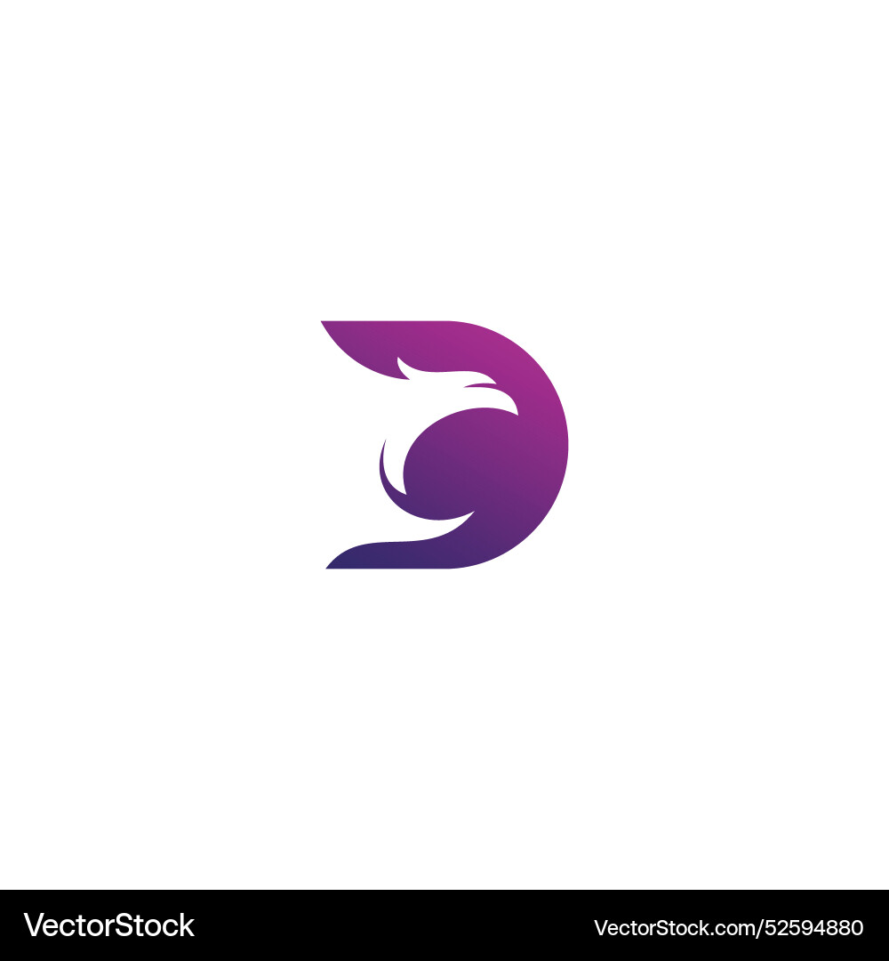 D eagle logo design icon Royalty Free Vector Image