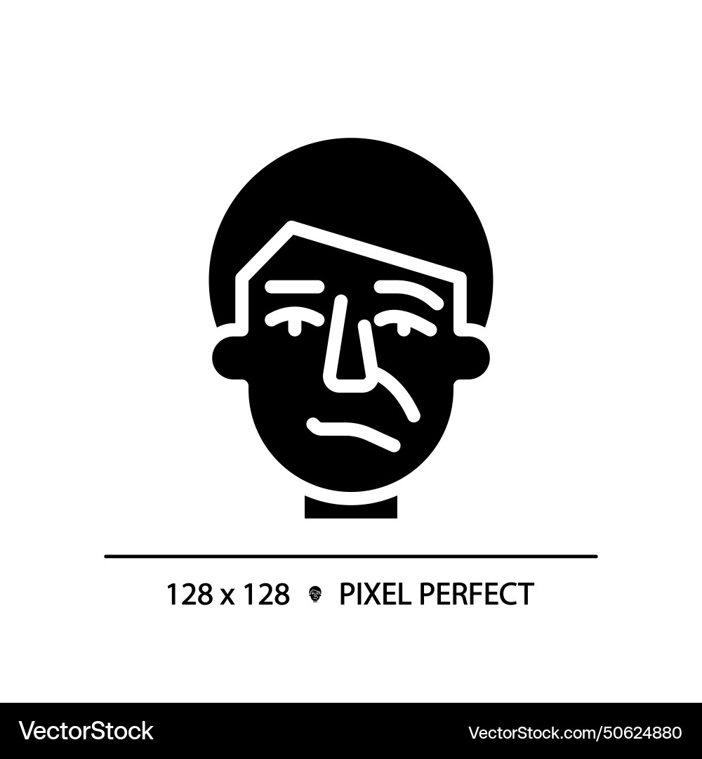Facial nerve paralysis black glyph icon Royalty Free Vector
