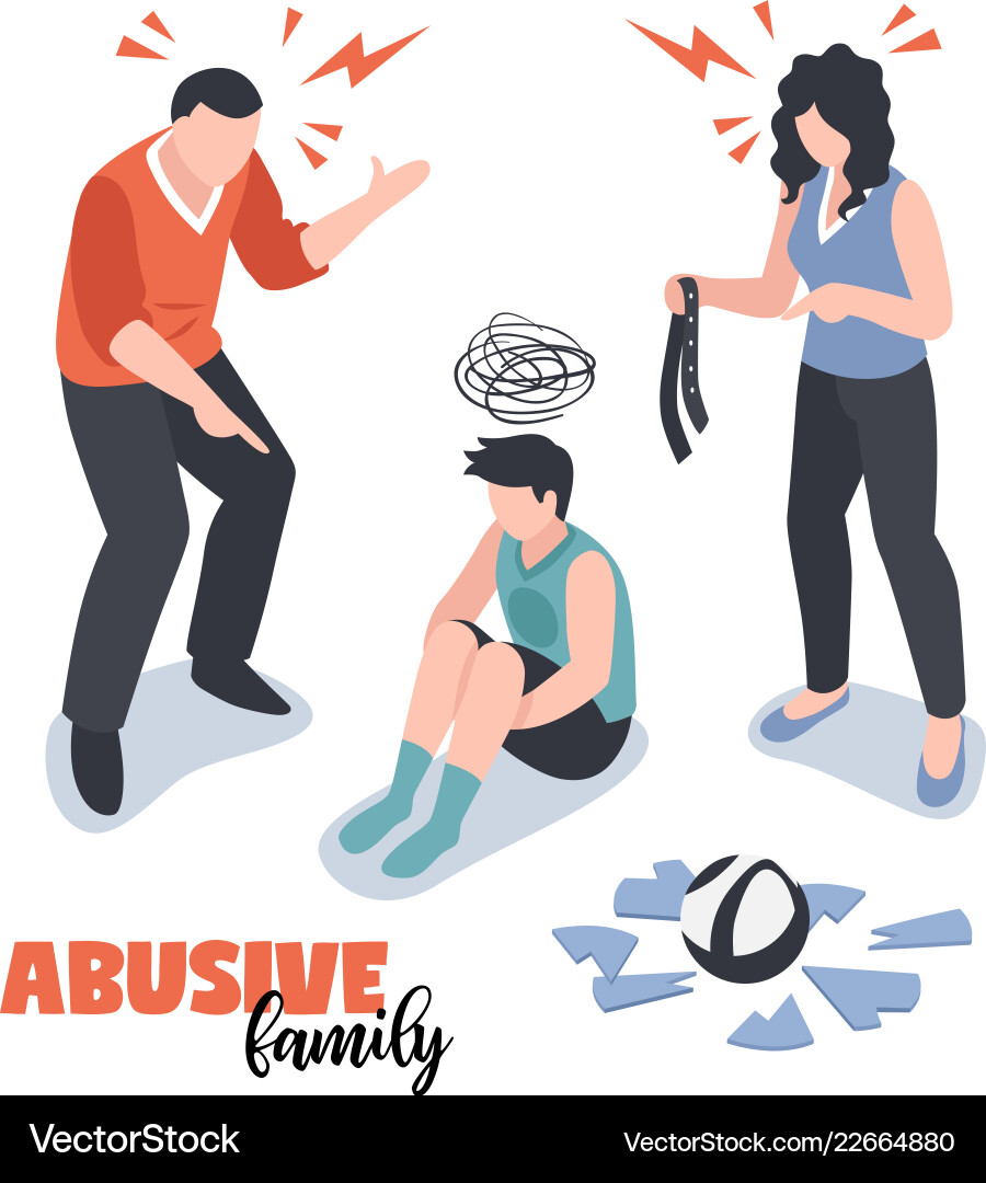 Family conflicts concept Royalty Free Vector Image