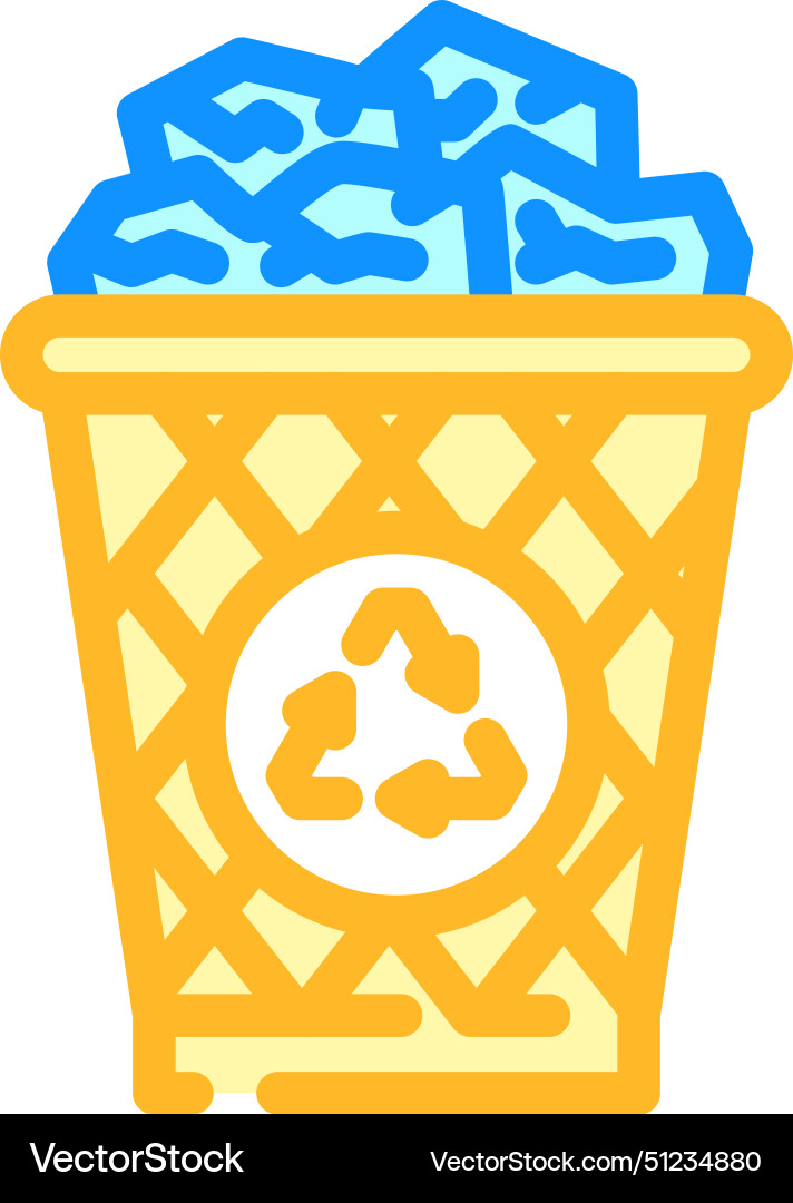 Glass recycling waste sorting color icon Vector Image