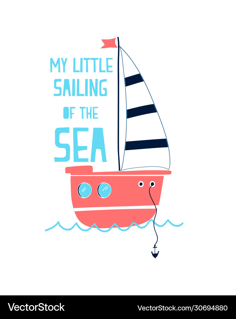 Hand drawing sailboat Royalty Free Vector Image