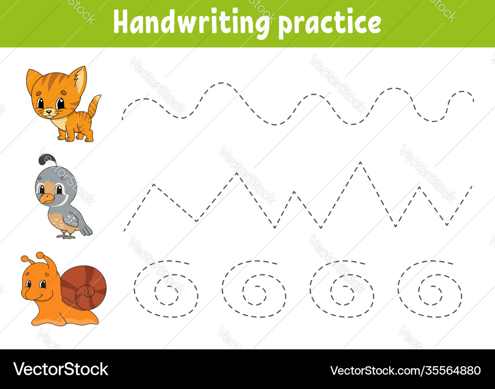 Handwriting pactice education developing Vector Image