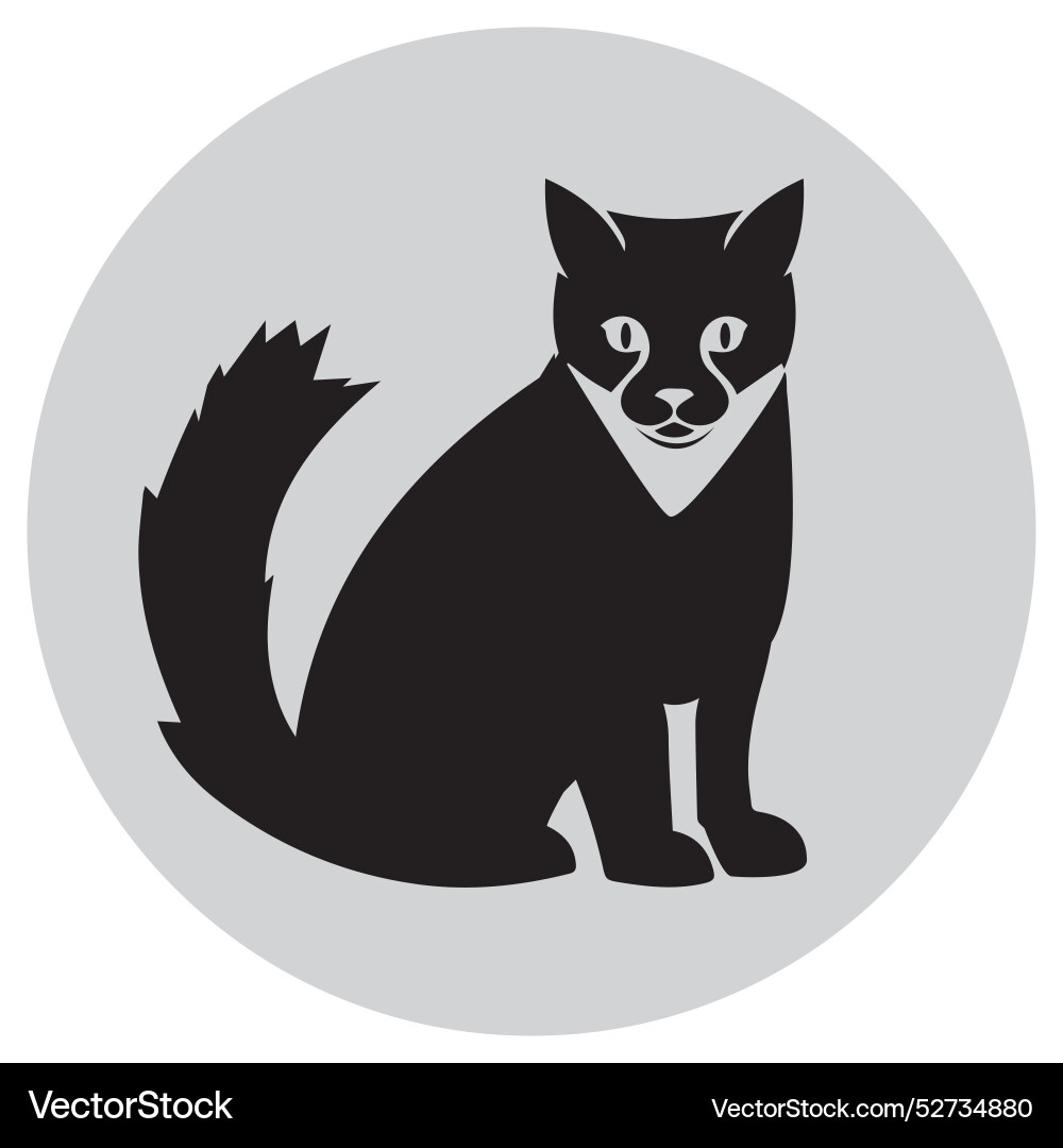 Minimalist modern cat logo tricky icon simple Vector Image