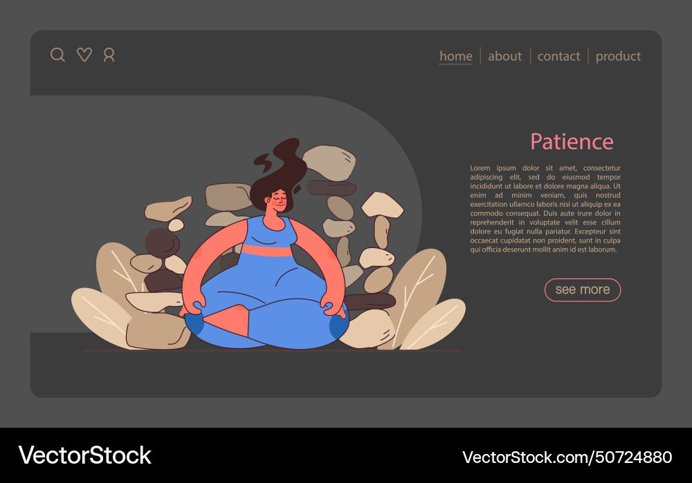 Patience calm person meditating and finding Vector Image