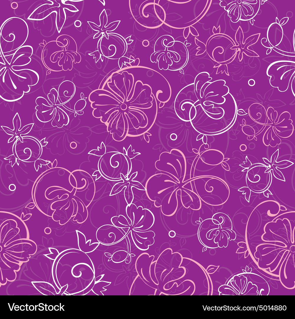 Purple nature swirls seamless pattern Royalty Free Vector