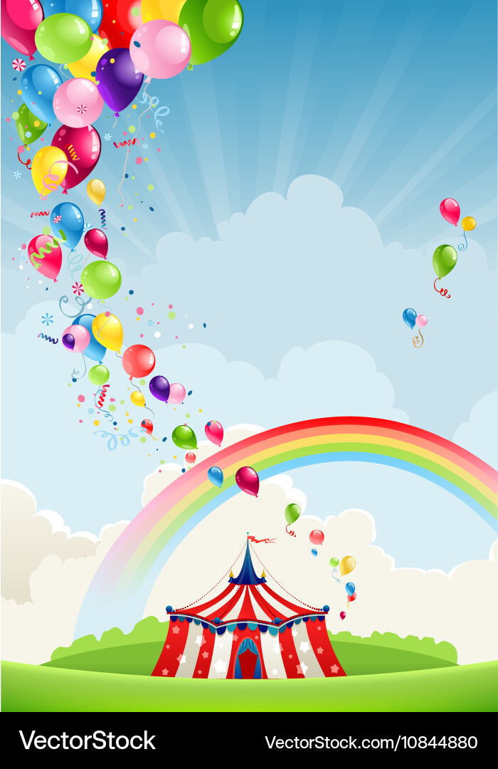 Rainbow Circus Balloons Royalty Free Vector Image