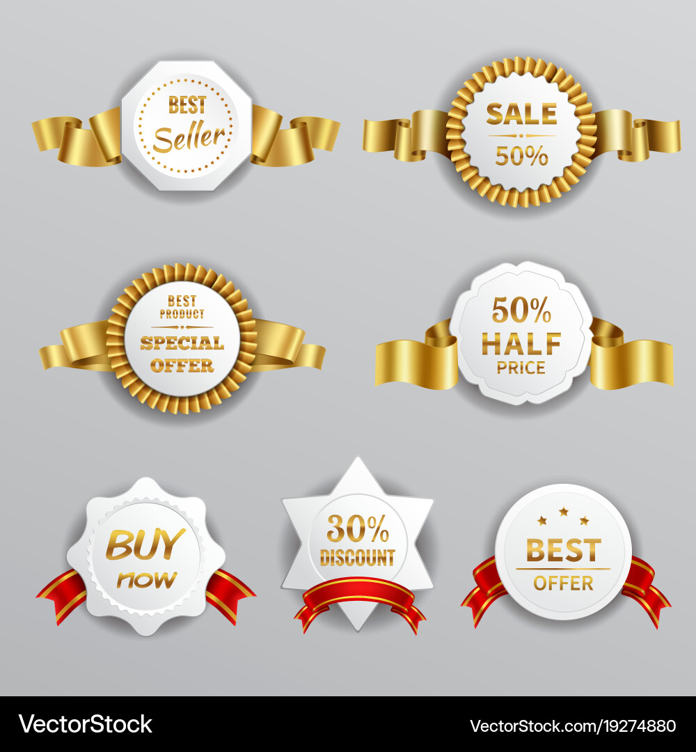 Sale labels set Royalty Free Vector Image - VectorStock