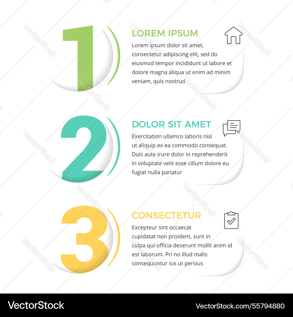 Three steps template Royalty Free Vector Image