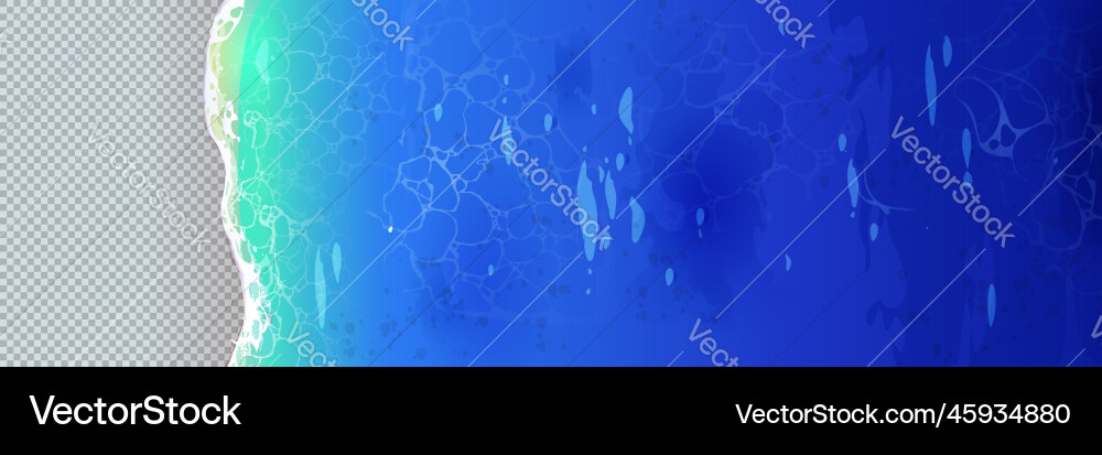 Top view of sea waves isolated template Royalty Free Vector