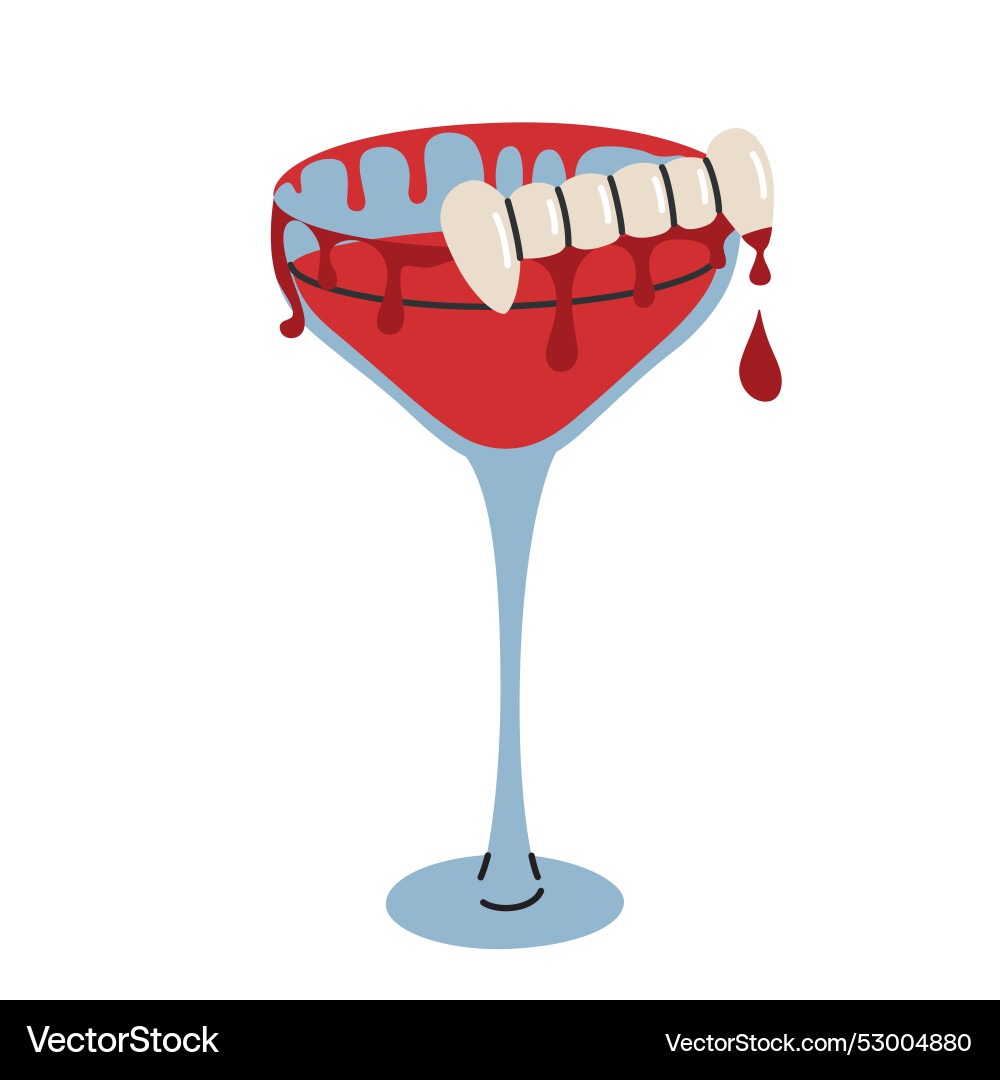 Vampire kiss cocktail halloween drink Royalty Free Vector