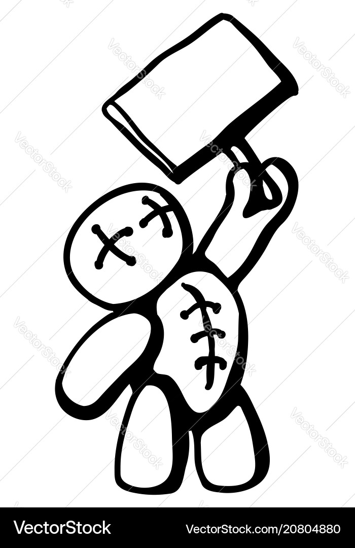 Voodoo Doll with Sign Royalty Free Vector Image
