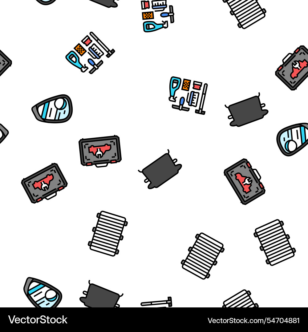 Car accessories seat cover seamless pattern Vector Image