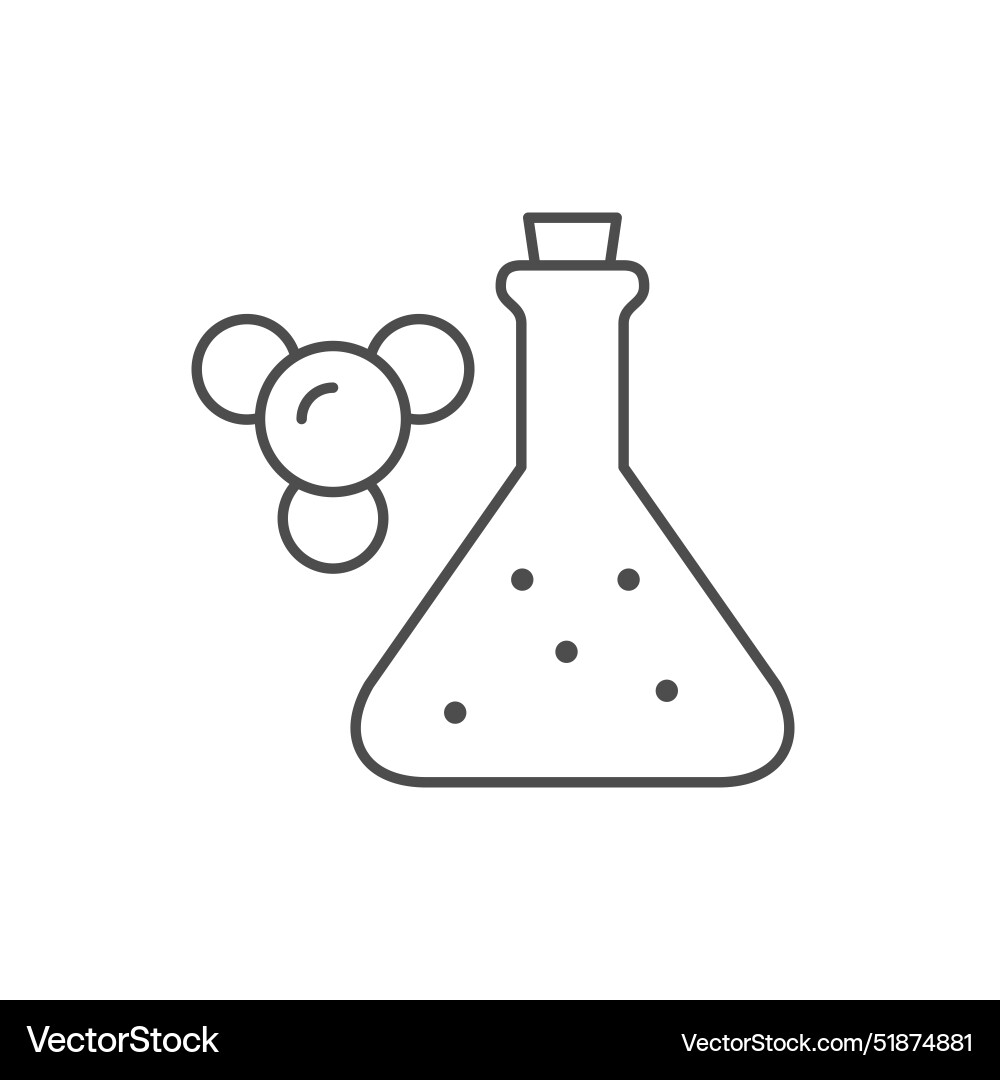 Chemical formula line outline icon Royalty Free Vector Image