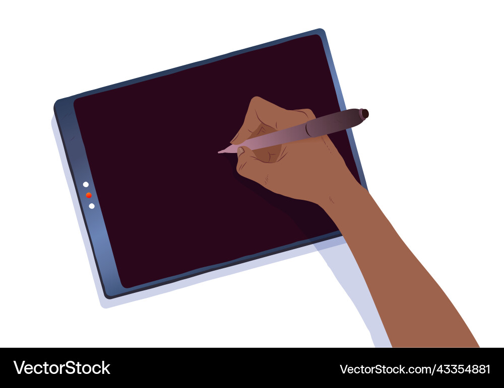 Hand drawing with tablet Royalty Free Vector Image