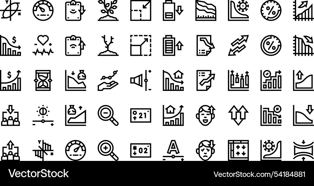 Increase and decrease icons high-quality Vector Image