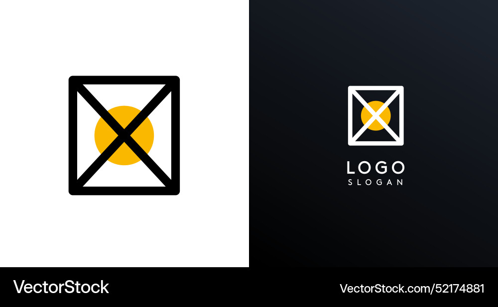 Letter x modern logo featuring geometric shapes Vector Image