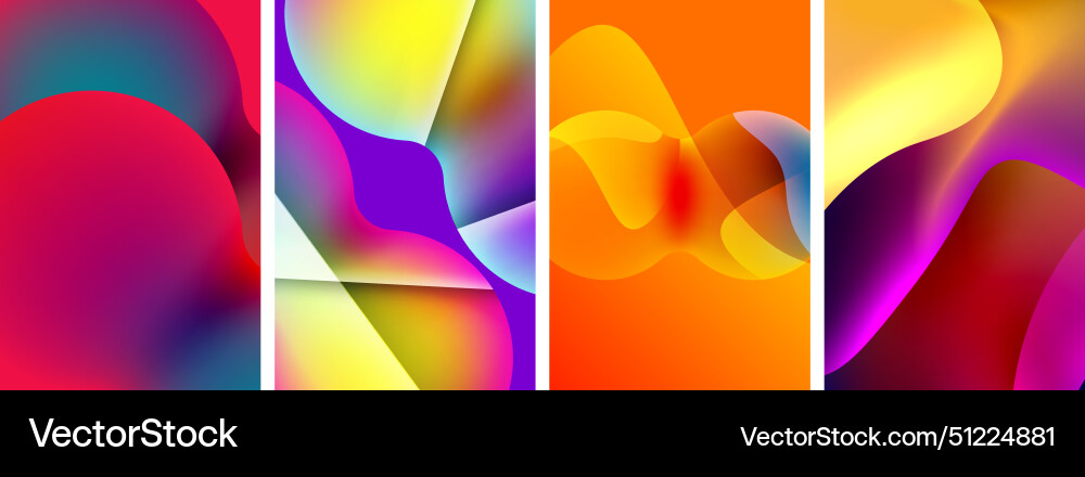 Liquid abstract shapes with gradient colors Vector Image