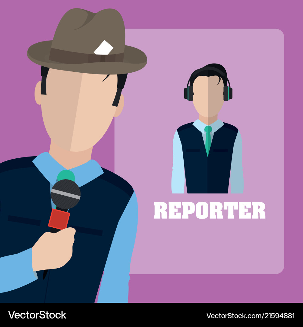 Male journalist reporter – Royalty-Free Vector | VectorStock