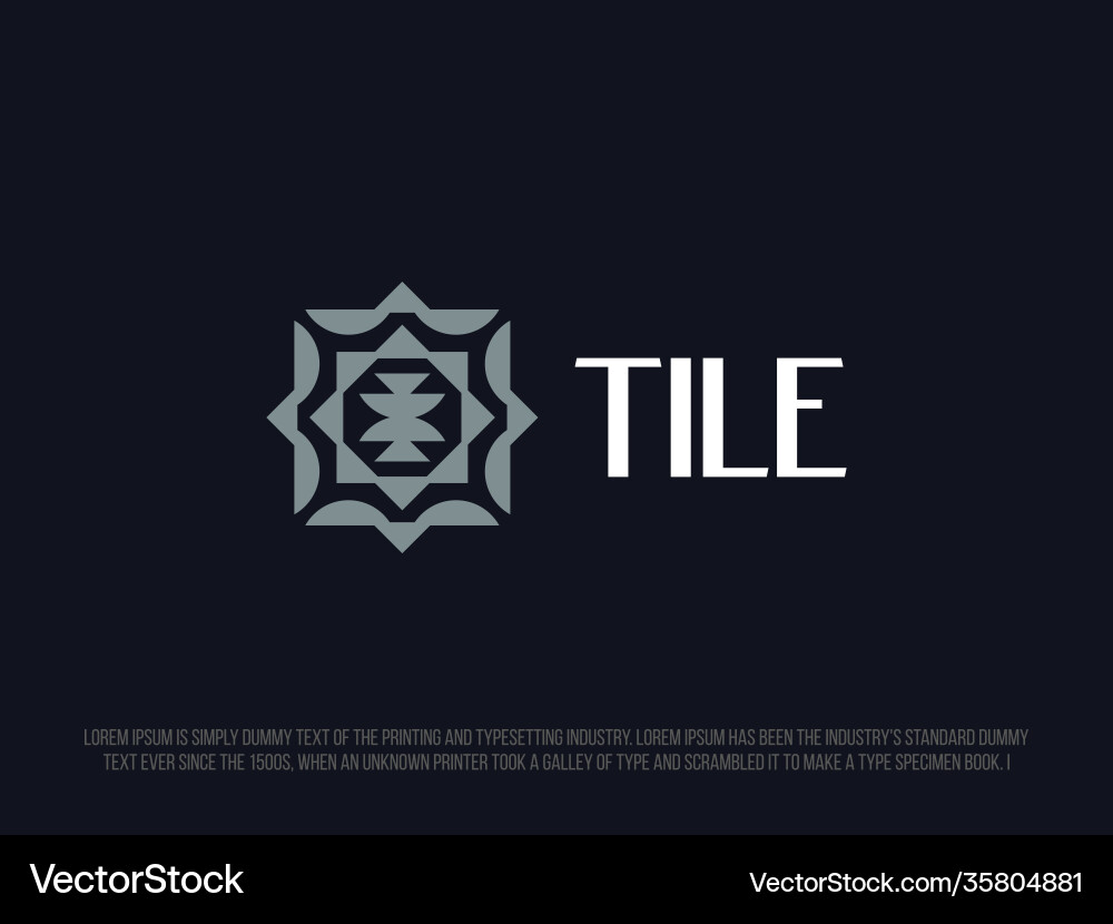 Modern professional logo for tile business flower Vector Image