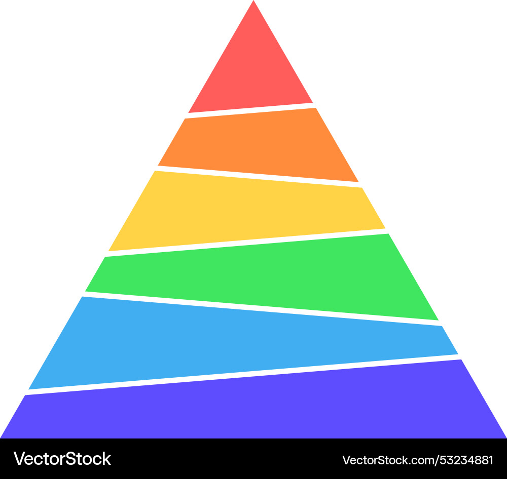 Pyramid chart color element infographic level Vector Image