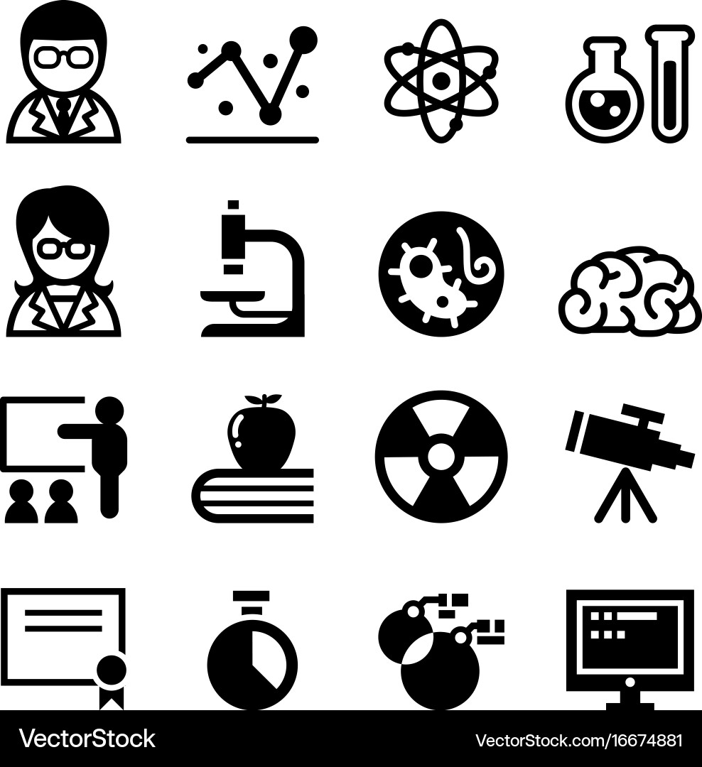Science icon set Royalty Free Vector Image - VectorStock
