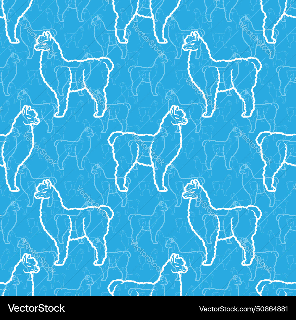 Seamless pattern with llama Royalty Free Vector Image