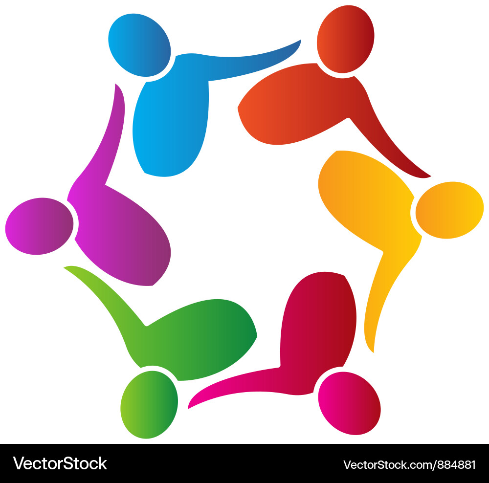 Teamwork people logo Royalty Free Vector Image