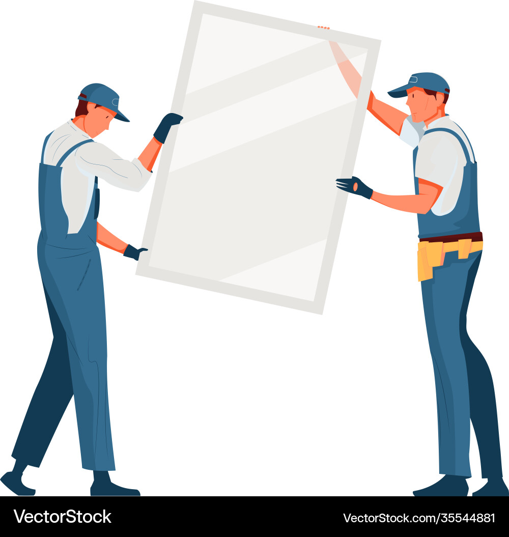 Window fitters Royalty Free Vector Image - VectorStock