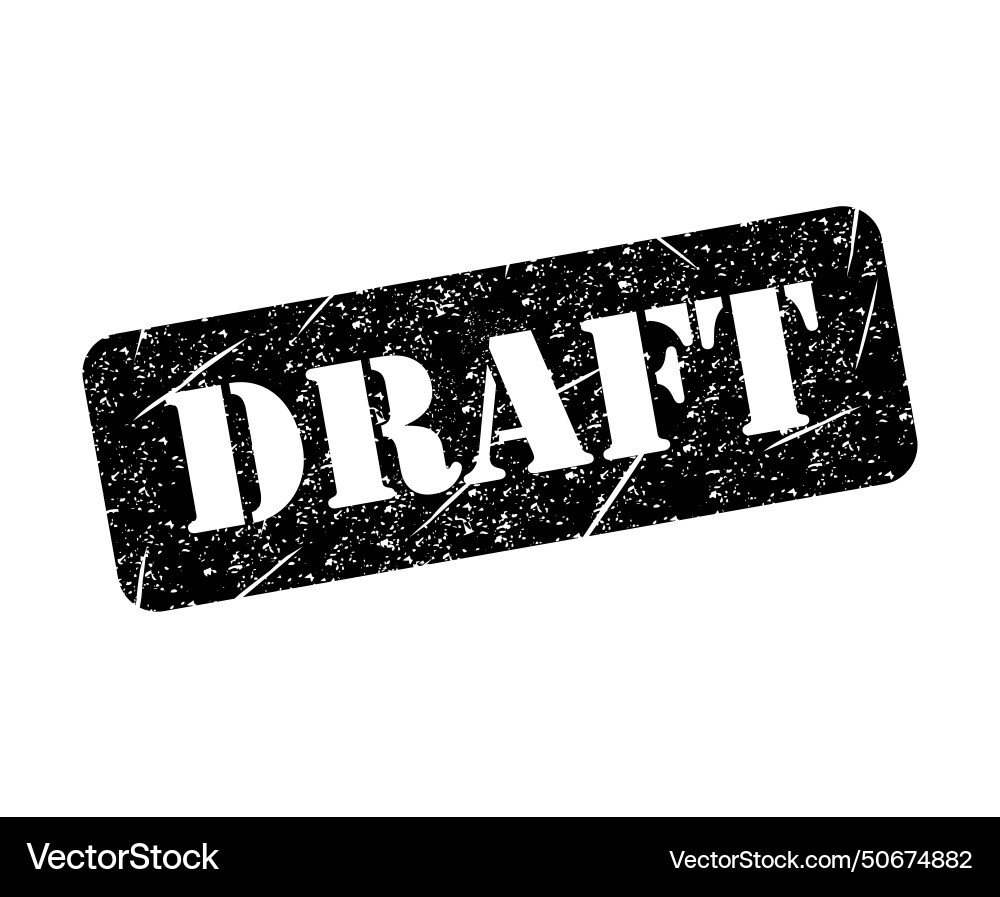 Draft stamp symbol label sticker sign button text Vector Image