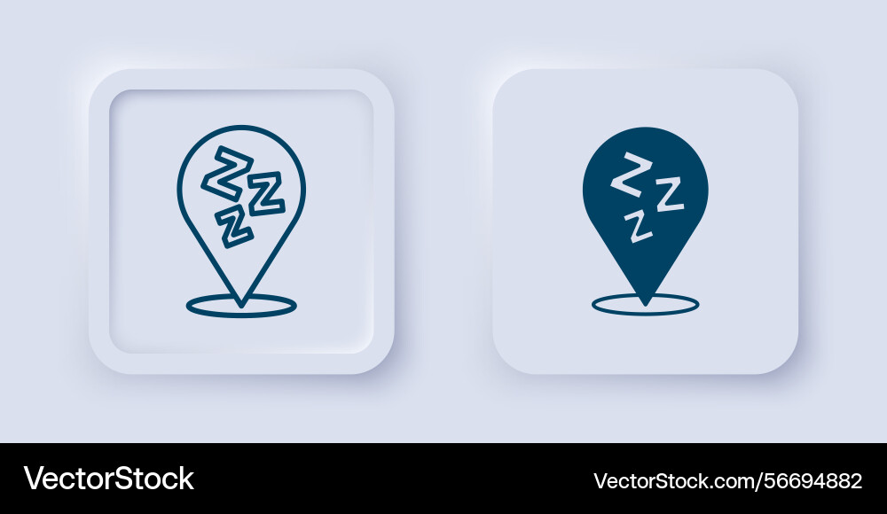 Filled and outline sleepy icon isolated on grey Vector Image