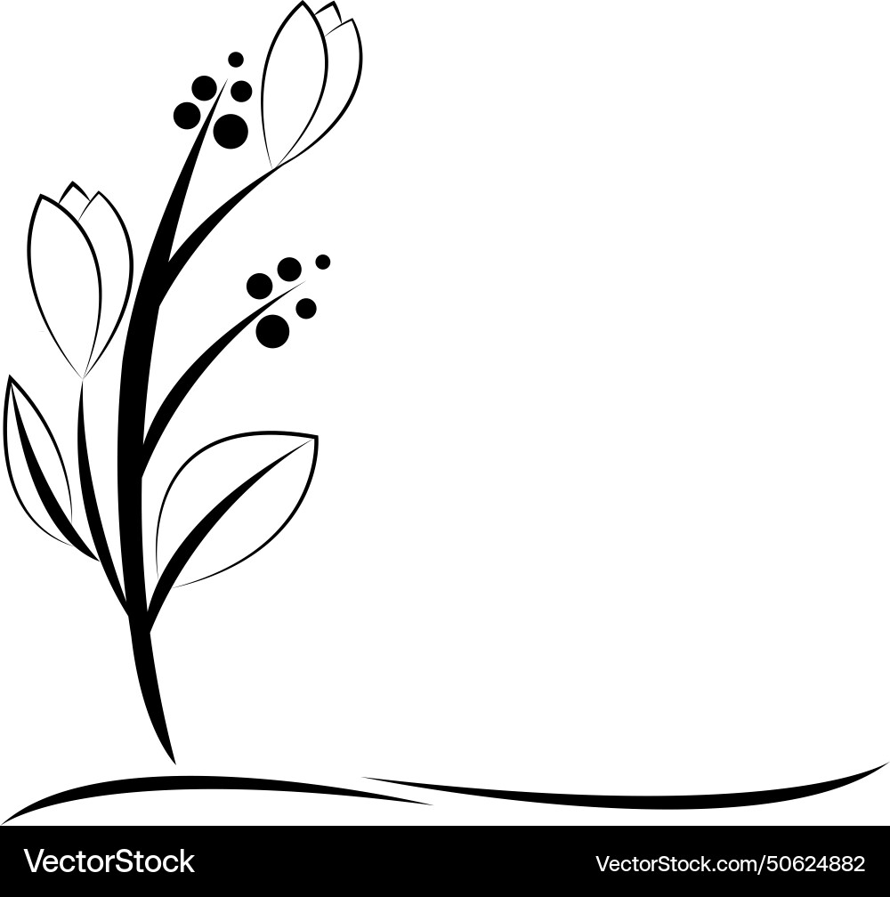 Flower corner border Royalty Free Vector Image