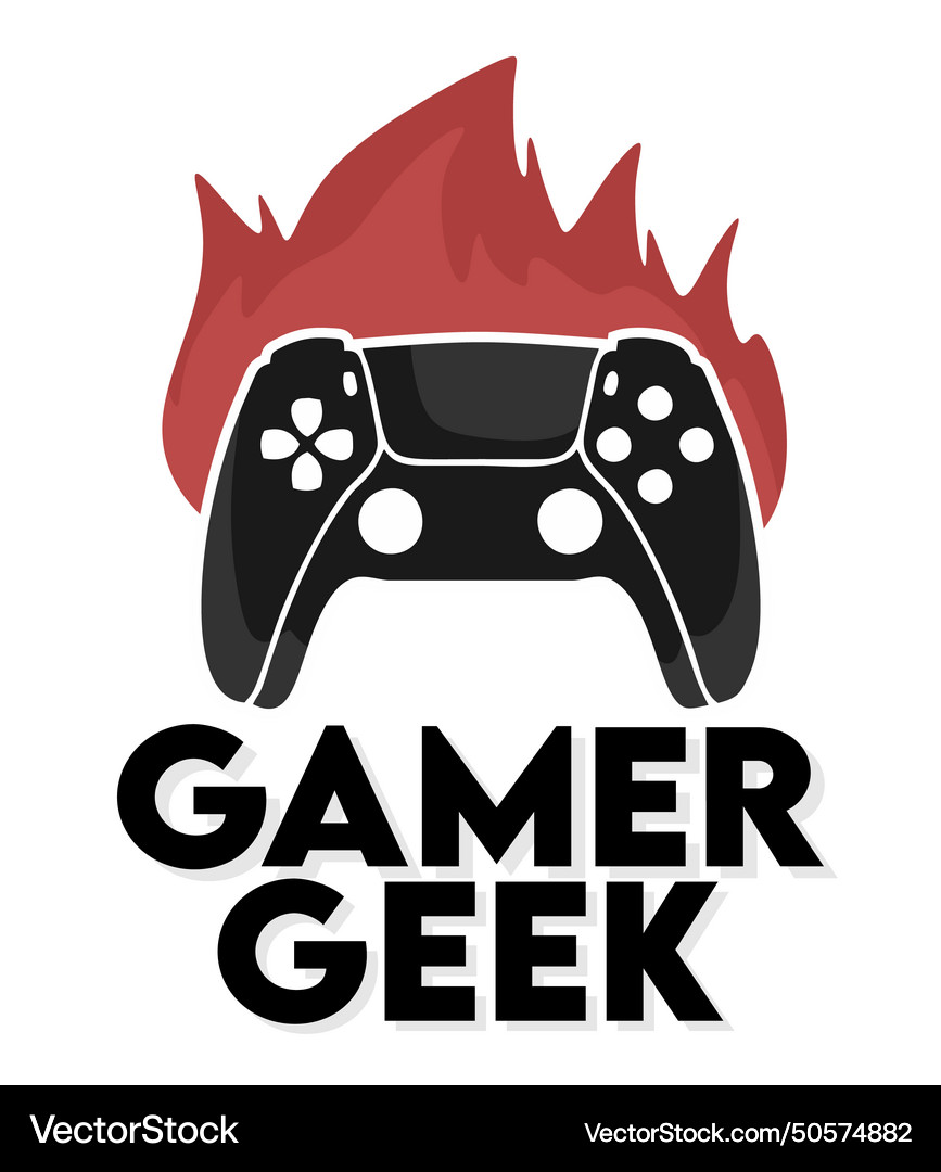 Gaming logo with console zone Royalty Free Vector Image