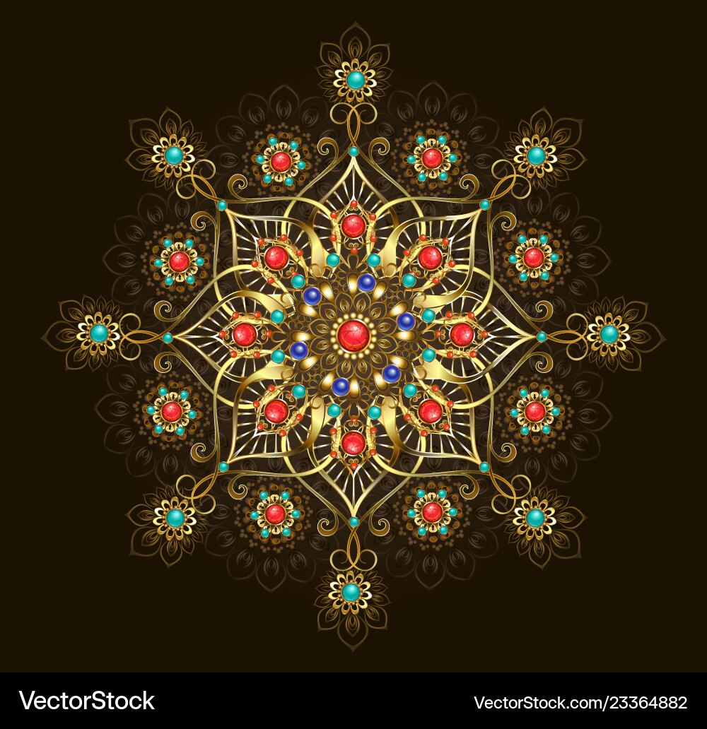 Gold Jewelry Mandala Royalty Free Vector Image