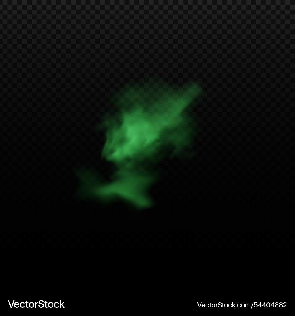 Green smoke bad smell smog realistic Royalty Free Vector