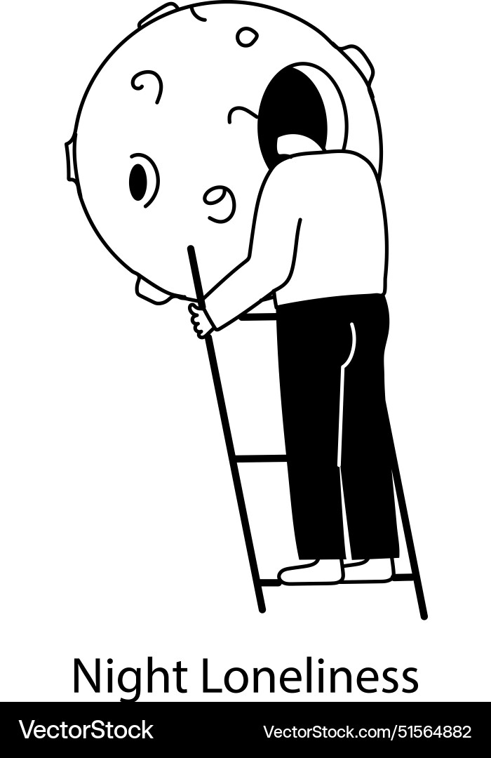 Night loneliness Royalty Free Vector Image - VectorStock