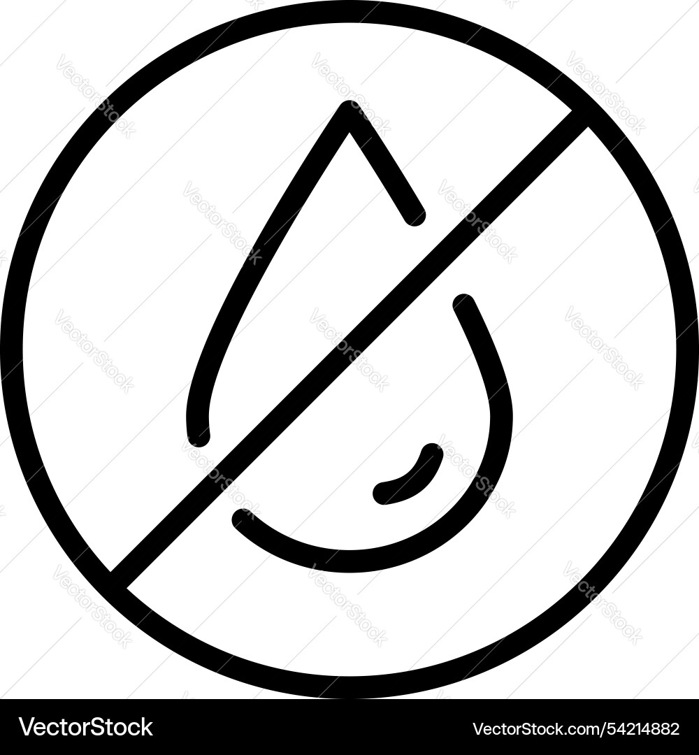 No water drop line style icon liquids Royalty Free Vector