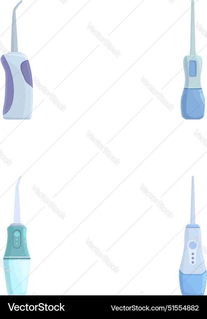 Set of modern water flossers isolated on white Vector Image