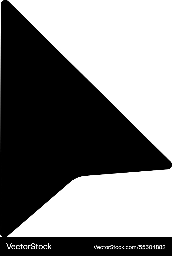 Simple black arrow pointing down and right Vector Image