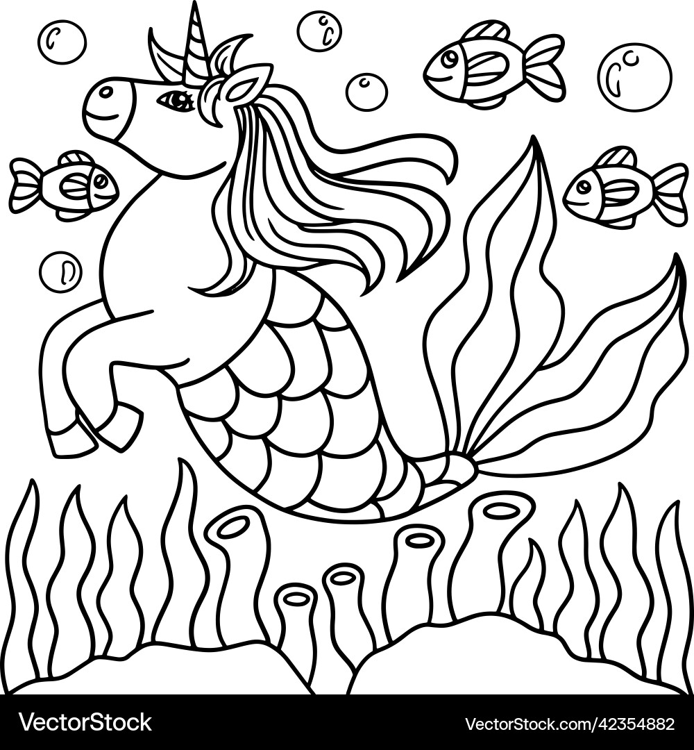 free unicorn mermaid coloring pages
