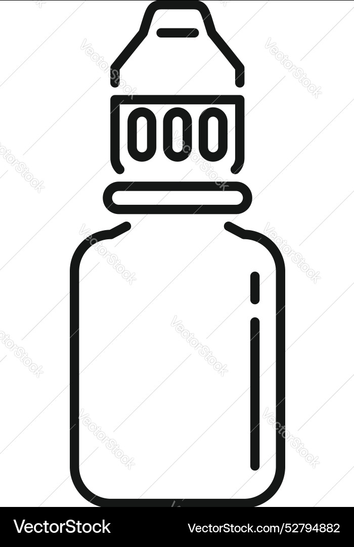 Vape liquid bottle with cap showing nicotine level