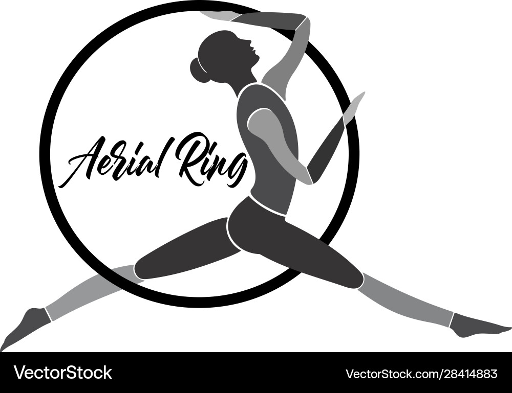 Aerial hoop silhouette Royalty Free Vector Image