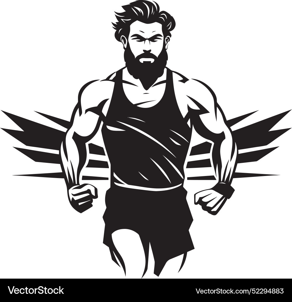 Athletes determined stancegraceful black athlete Vector Image