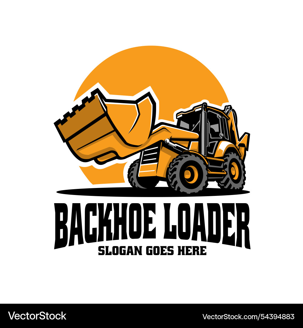 Backhoe loader logo Royalty Free Vector Image - VectorStock