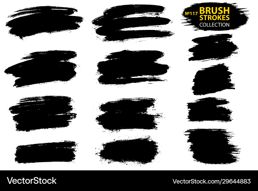 Black paint ink brush stroke line Royalty Free Vector Image