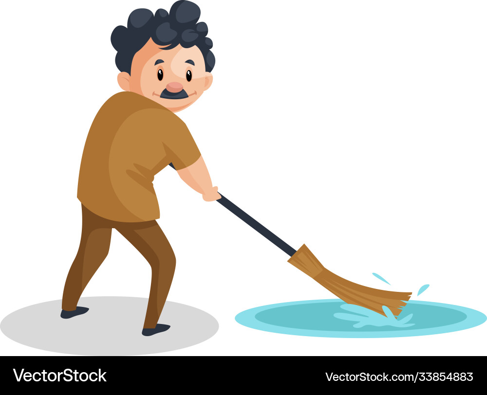 Cleaning man Royalty Free Vector Image - VectorStock