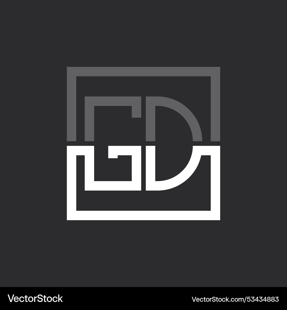 Creative modern minimalist gd letter logo design Vector Image