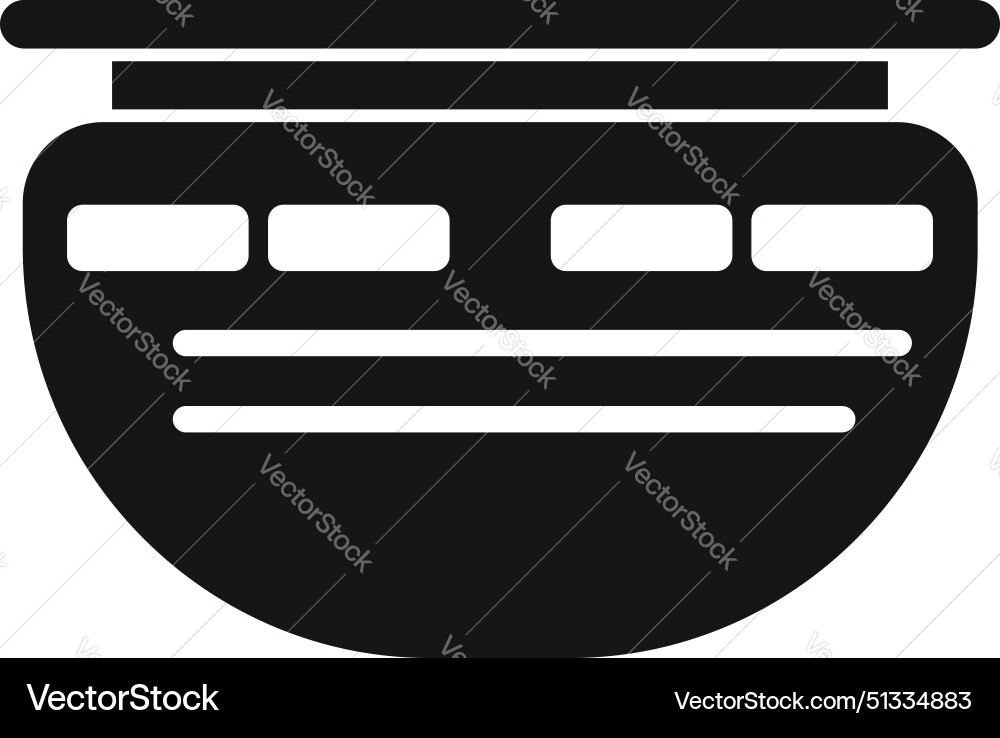 Flat design icon of black and white cooking pot Vector Image