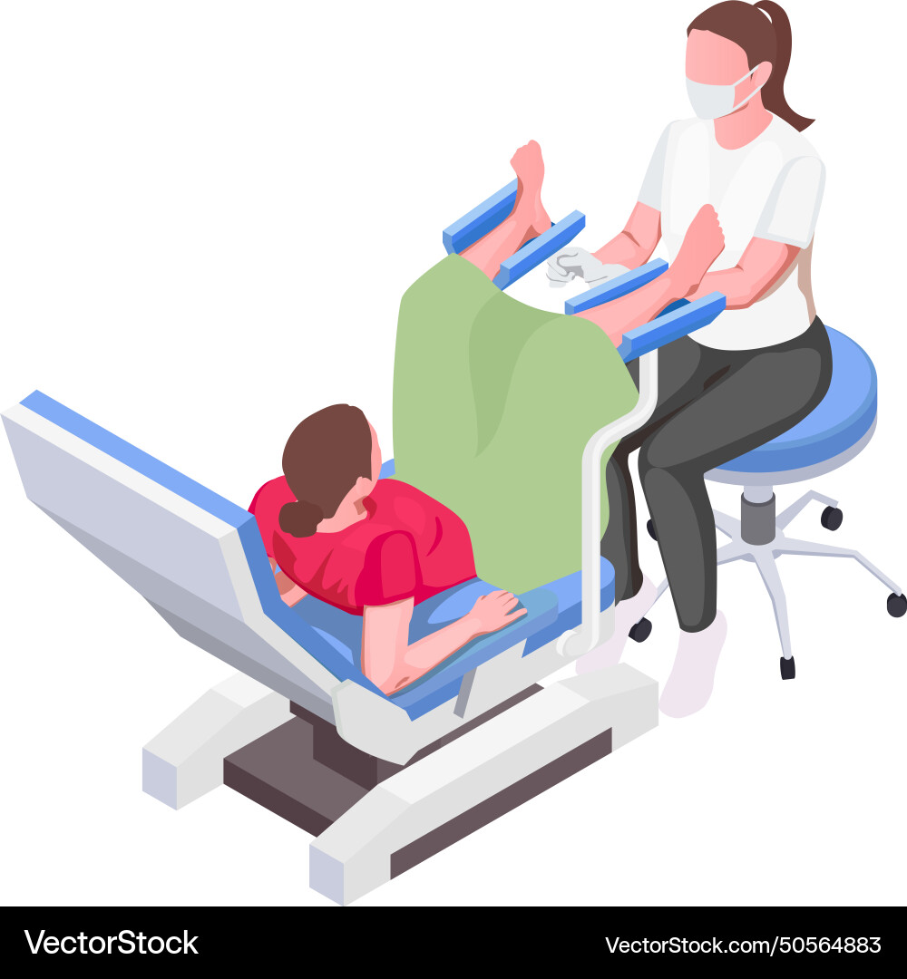 Gynecologist isometric Royalty Free Vector Image