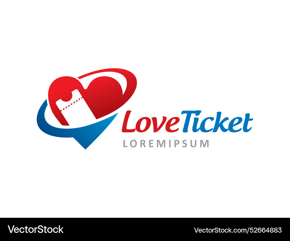 Love ticket logo symbol or icon template Vector Image