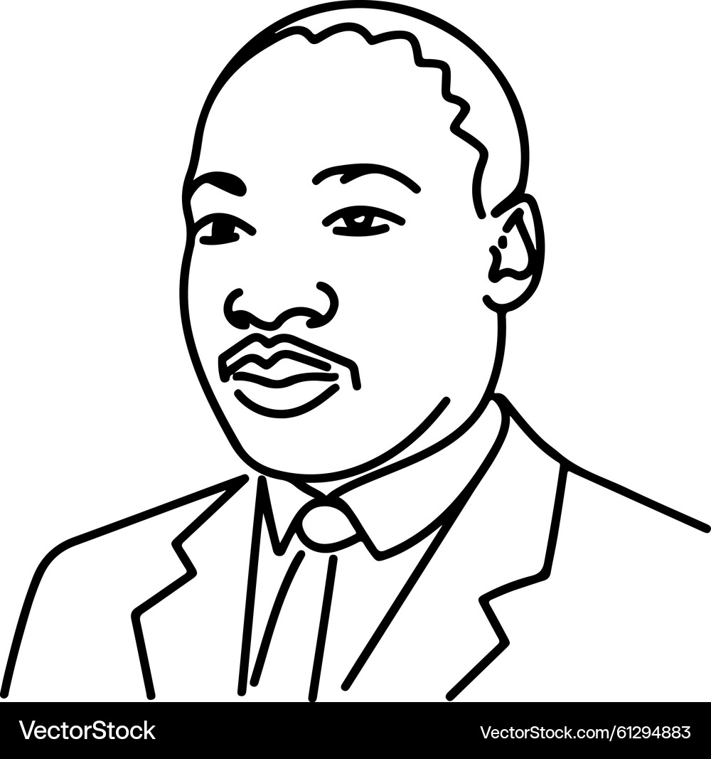 Martin Luther King Jr. Portrait – Royalty-Free Vector | VectorStock